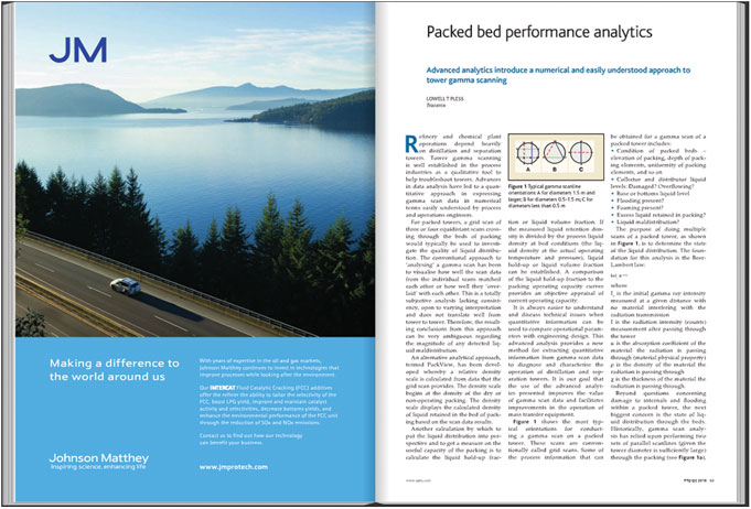 Packed bed performance analytics